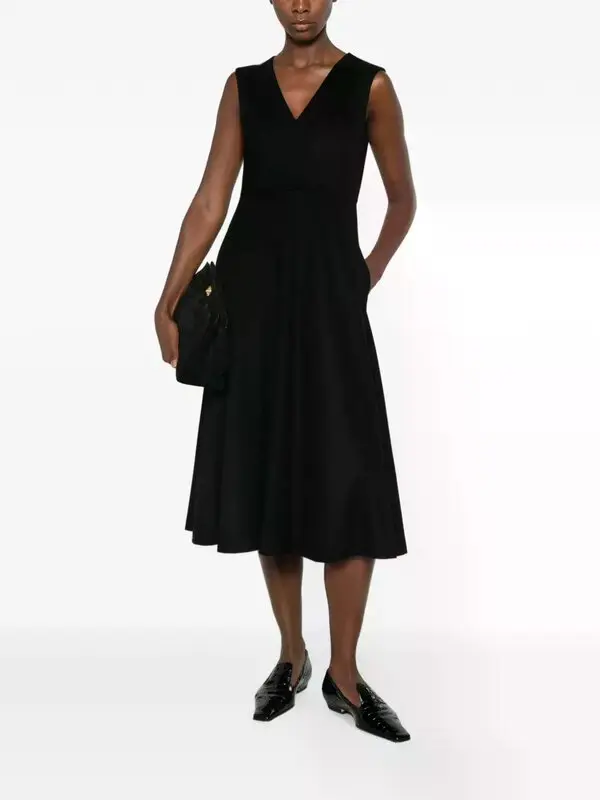 Max Mara V-neck Sleeveless Midi Dress
