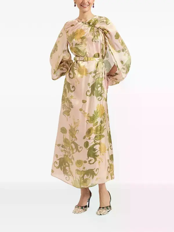 La DoubleJ Brigid Dress In Floral Chiffon Lurex