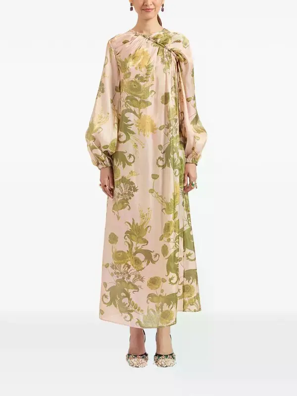 La DoubleJ Brigid Dress In Floral Chiffon Lurex