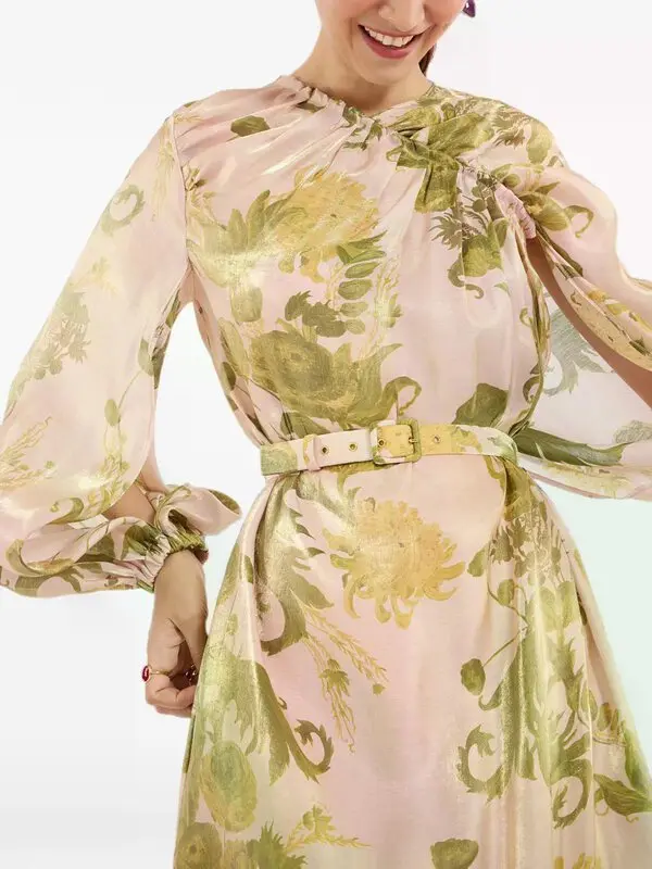 La DoubleJ Brigid Dress In Floral Chiffon Lurex