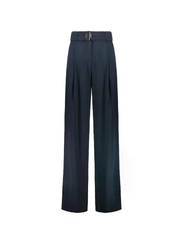MOORER Belted Pleated Wide Leg Trousers