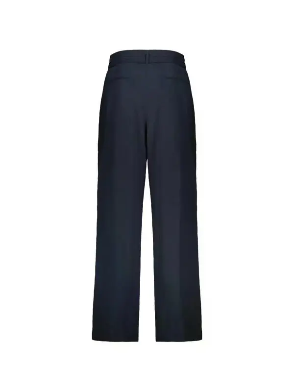 MOORER Belted Pleated Wide Leg Trousers