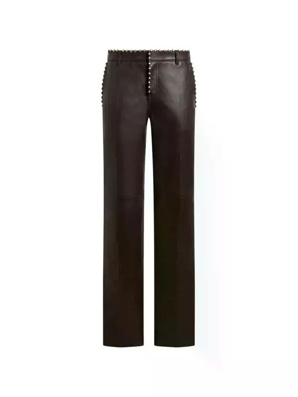 Etro Leather Trousers With Studs