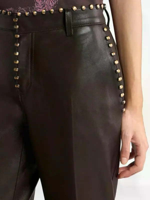 Etro Leather Trousers With Studs