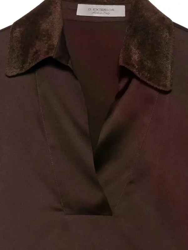 D.exterior V-neck Shirt With Contrast Trim