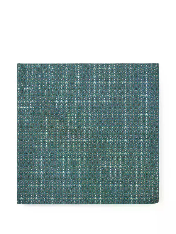 TOMBOLINI Horsebit-print Pocket Square - Green