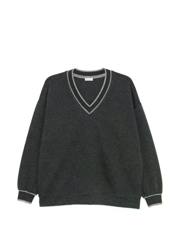 Brunello Cucinelli V-neck Long Sleeve Sweatshirt