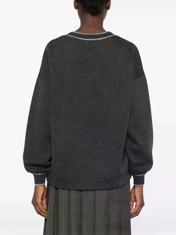Brunello Cucinelli V-neck Long Sleeve Sweatshirt