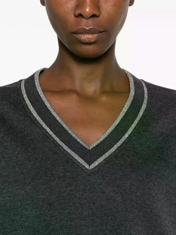 Brunello Cucinelli V-neck Long Sleeve Sweatshirt