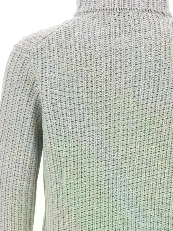 GRAN SASSO Ribbed-knit Zip-up Cardigan