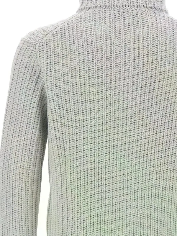 GRAN SASSO Ribbed-knit Zip-up Cardigan