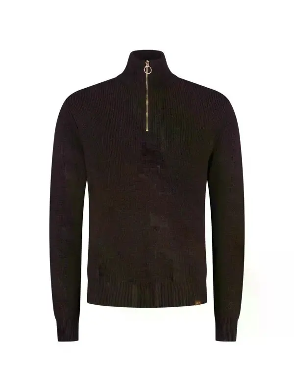 Paul & Shark Ribbed-knit Quarter-zip Sweater