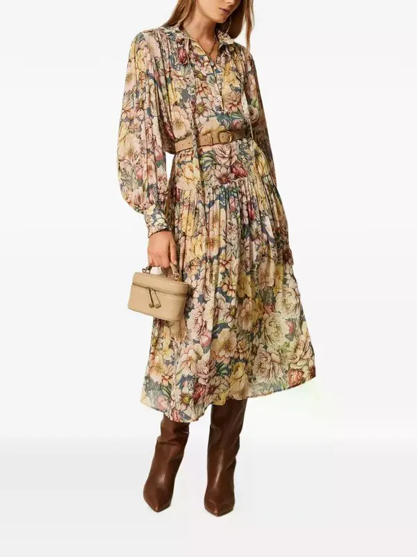 TWINSET Floral Print Crépon Maxi Dress