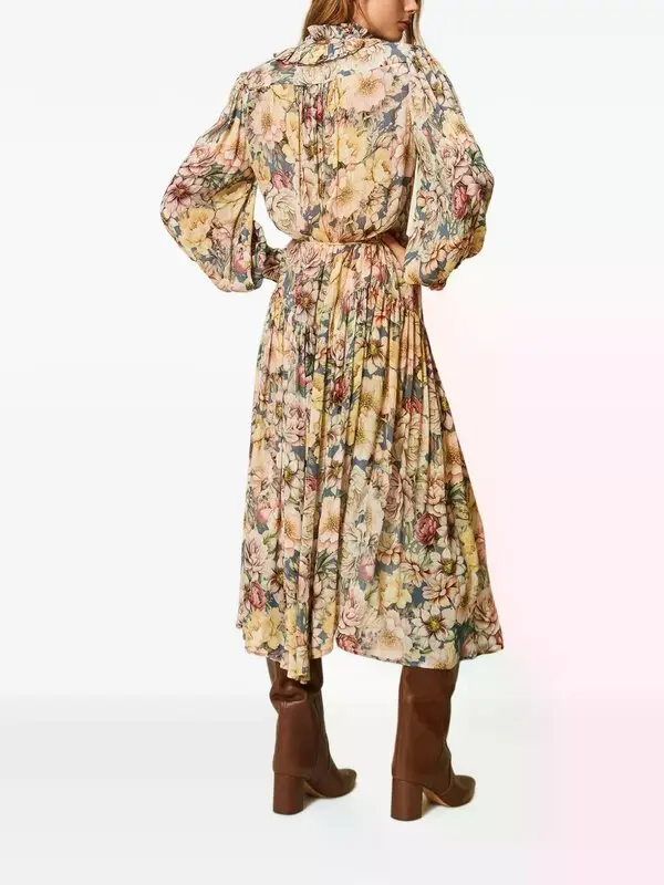 TWINSET Floral Print Crépon Maxi Dress
