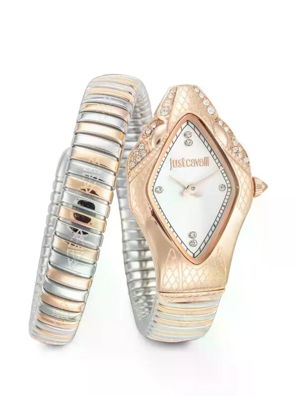 Just Cavalli Ferocious Snake-head Watch - White