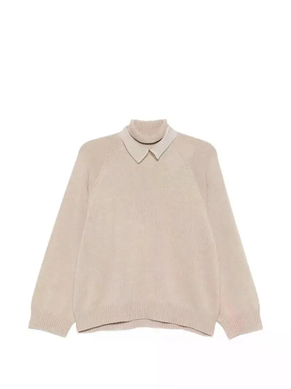 Brunello Cucinelli High-neck Raglan-sleeve Sweater - Neutrals