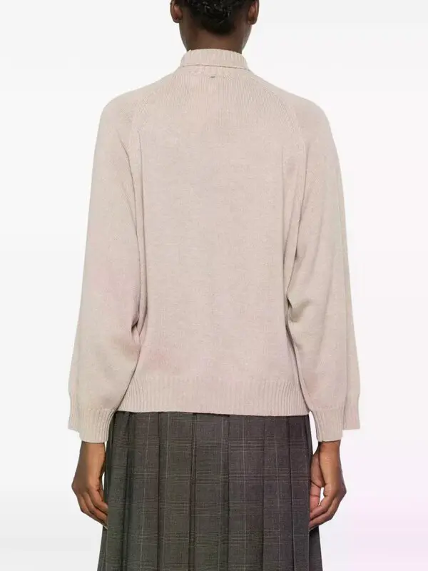 Brunello Cucinelli High-neck Raglan-sleeve Sweater - Neutrals