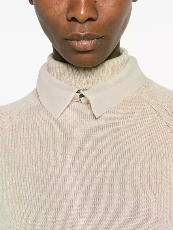 Brunello Cucinelli High-neck Raglan-sleeve Sweater - Neutrals