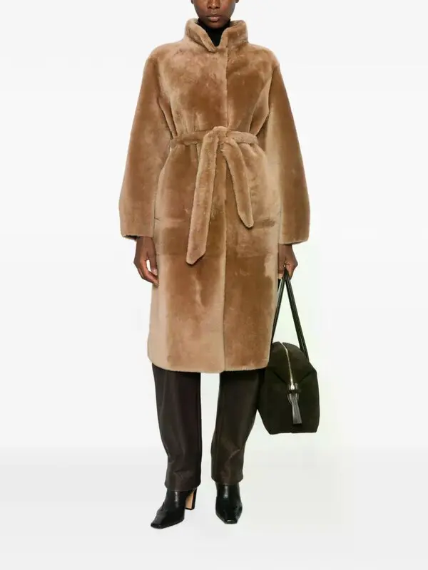 SUPREMA Belted Shearling Coat