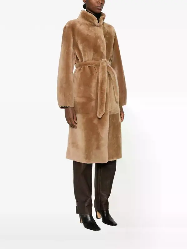 SUPREMA Belted Shearling Coat