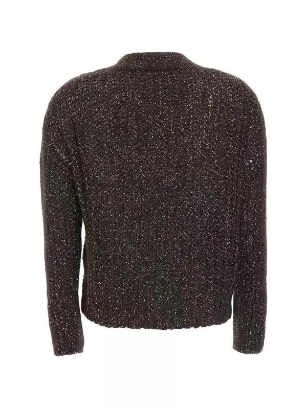 KAOS Sequin-embellished Open-knit Cardigan