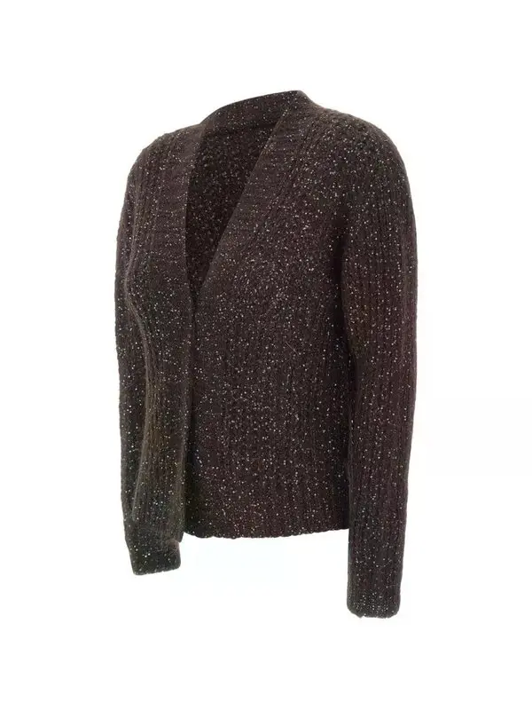 KAOS Sequin-embellished Open-knit Cardigan