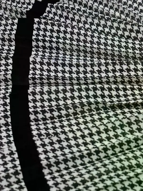 Comme Des Garçons Houndstooth-print Pleated Midi Skirt