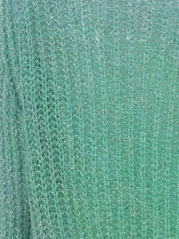 KAOS Sequin Embellished Openwork Knit Sweater