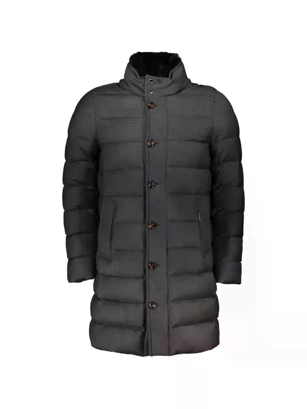 MOORER Padded Coat With Fur Collar