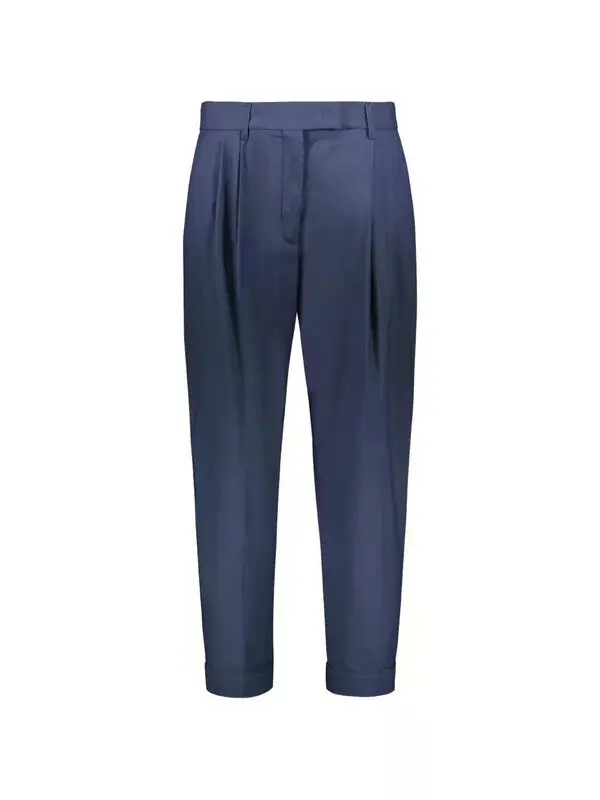 MOORER Pleated Turn-up Trousers