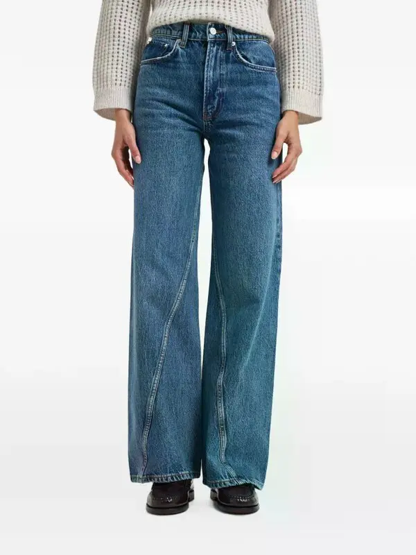 ANINE BING High Rise Wide Leg Jeans