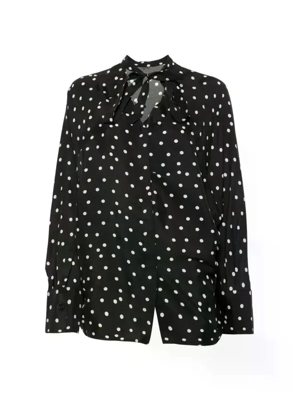 Christian Wijnants Polka-dot Tie Neck Blouse