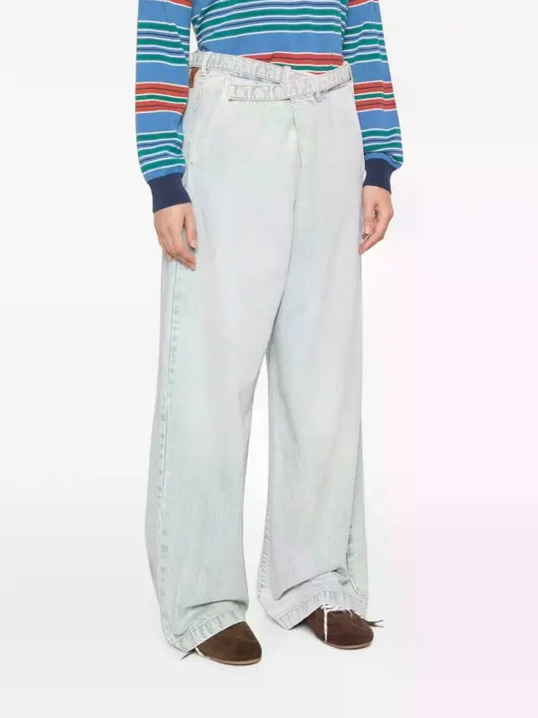 DARKPARK Crossover-waist Wide-leg Jeans