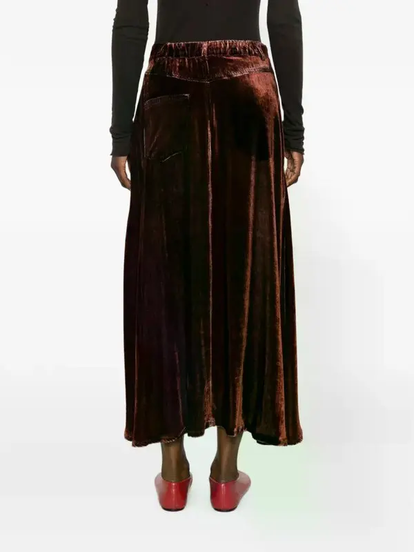PIERRE-LOUIS MASCIA Velvet Effect Maxi Skirt