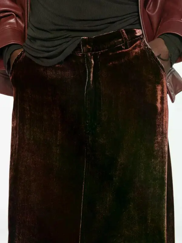 PIERRE-LOUIS MASCIA Velvet Effect Maxi Skirt