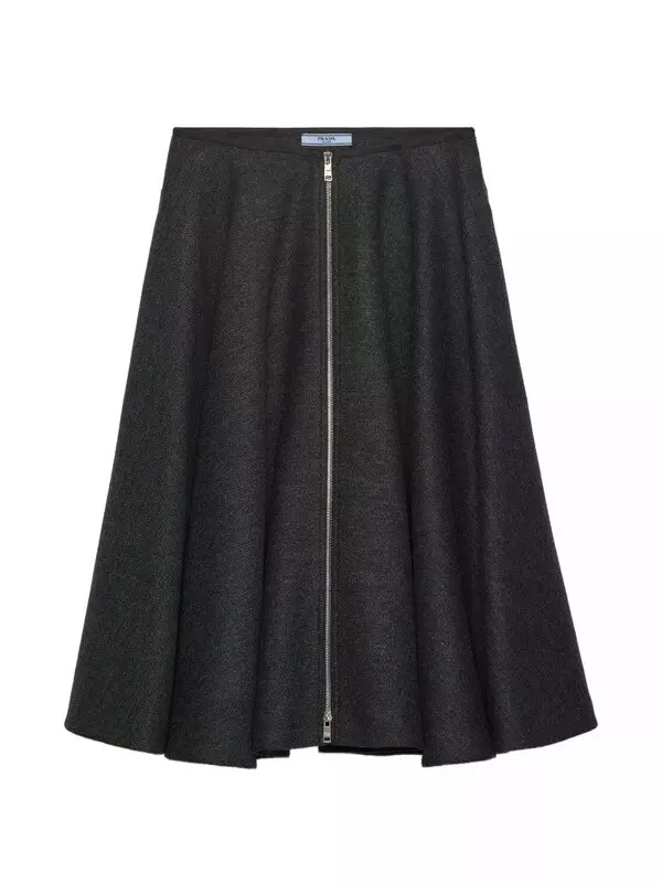 Prada Double Wool Midi Skirt