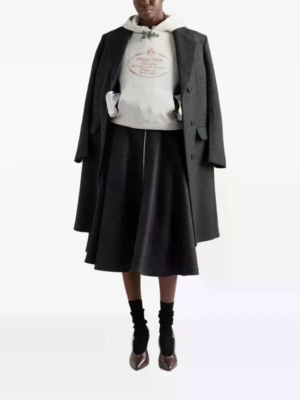 Prada Double Wool Midi Skirt