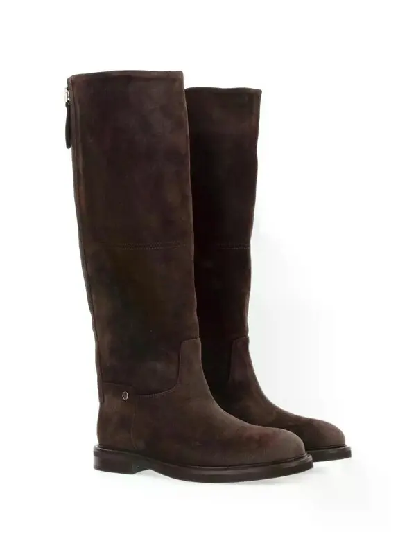 POEVE Rear-zip Suede Boots