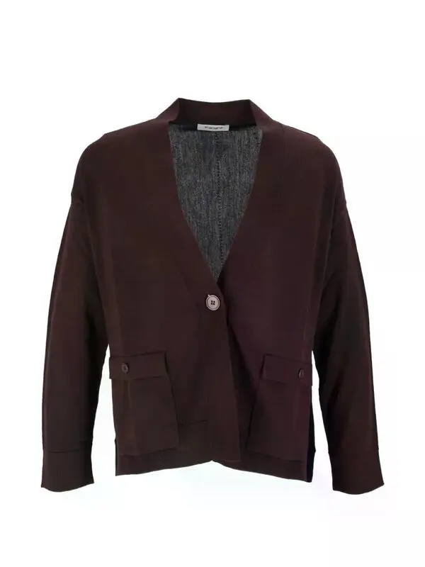KANGRA Colour-block Buttoned Cardigan