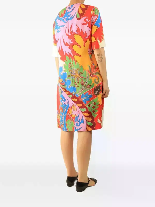 Etro Abstract Print Short Sleeve Midi Dress