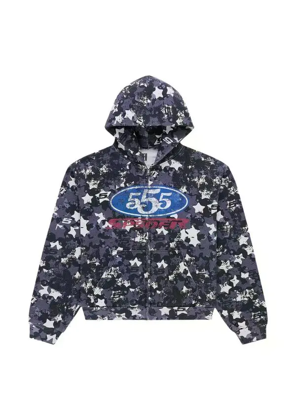 SP5DER Camouflage-print Zip-up Hoodie