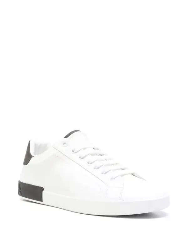 Dolce & Gabbana Contrast Heel Embossed Logo Sneakers
