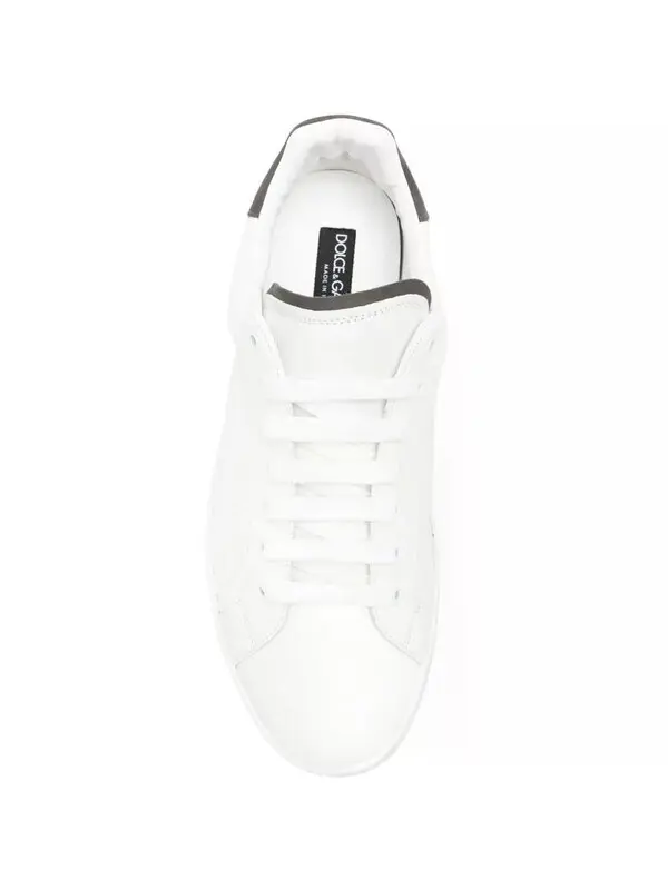 Dolce & Gabbana Contrast Heel Embossed Logo Sneakers