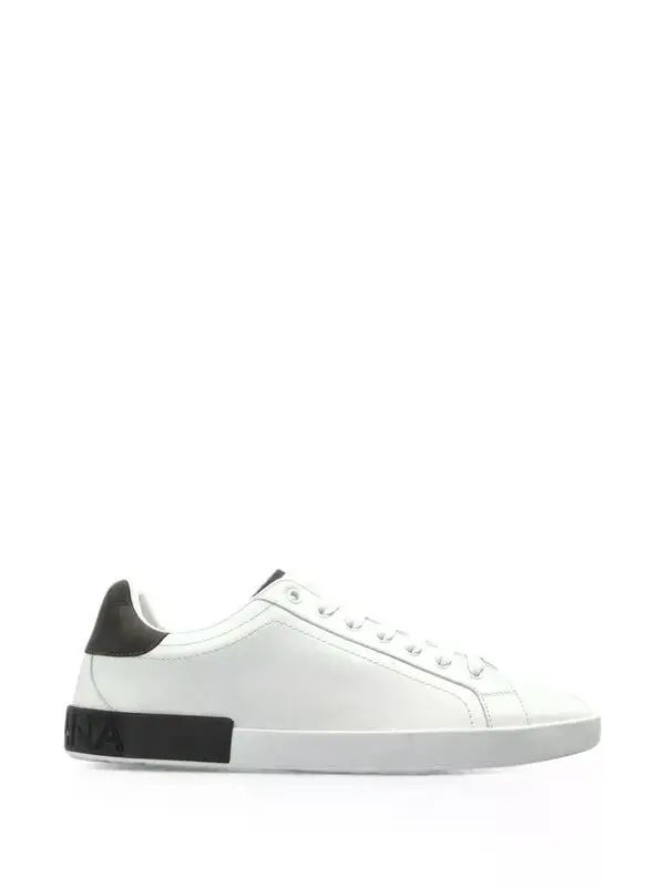 Dolce & Gabbana Logo-embossed Contrast-heel Sneakers - White