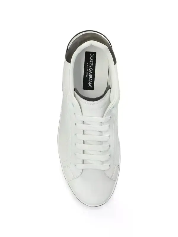 Dolce & Gabbana Contrast Heel Embossed Logo Sneakers - White