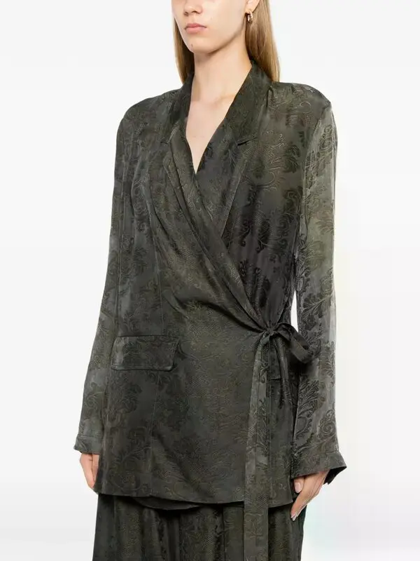 UMA WANG Damask Pattern Wrap Jacket