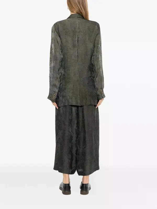 UMA WANG Damask Pattern Wrap Jacket - Green