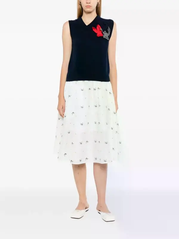AO YES Embroidered Flared Skirt
