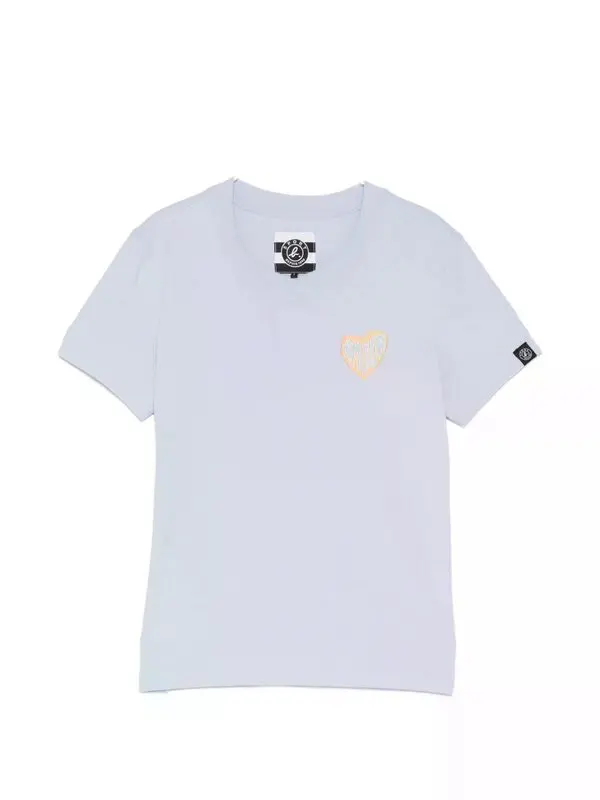 AGNES B. Logo-embroidered T-shirt - Blue