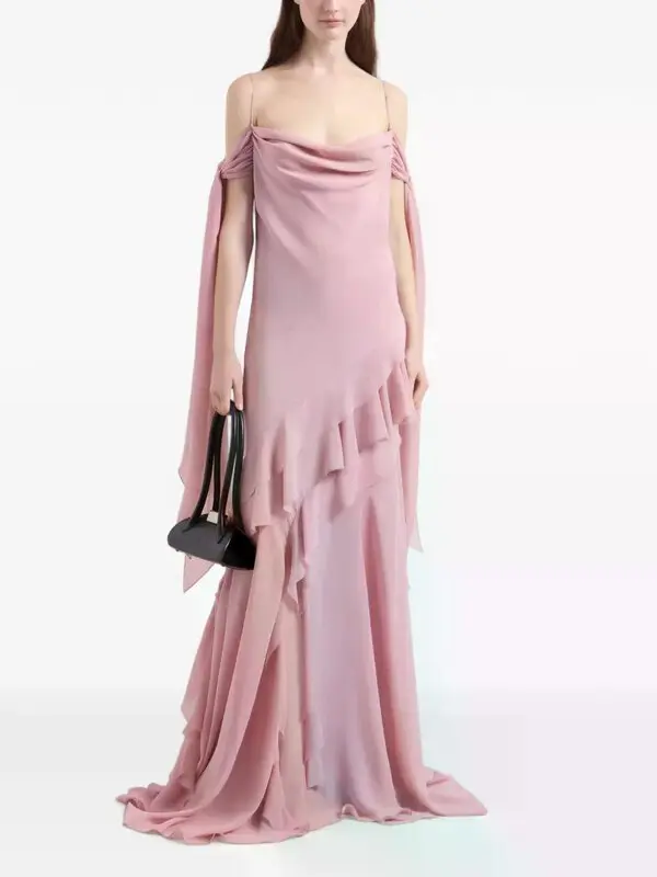 Nina Ricci Silk Ruffled Maxi Dress